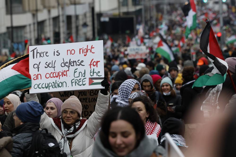 9000 مشارك في مسيرة «العدالة من أجل فلسطين في بروكسل صحيفة الخليج